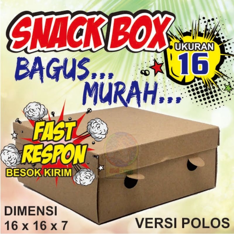 Jual Dus Box Kertas kraft 16 polos | Snack Box Kue | Dus polos ...
