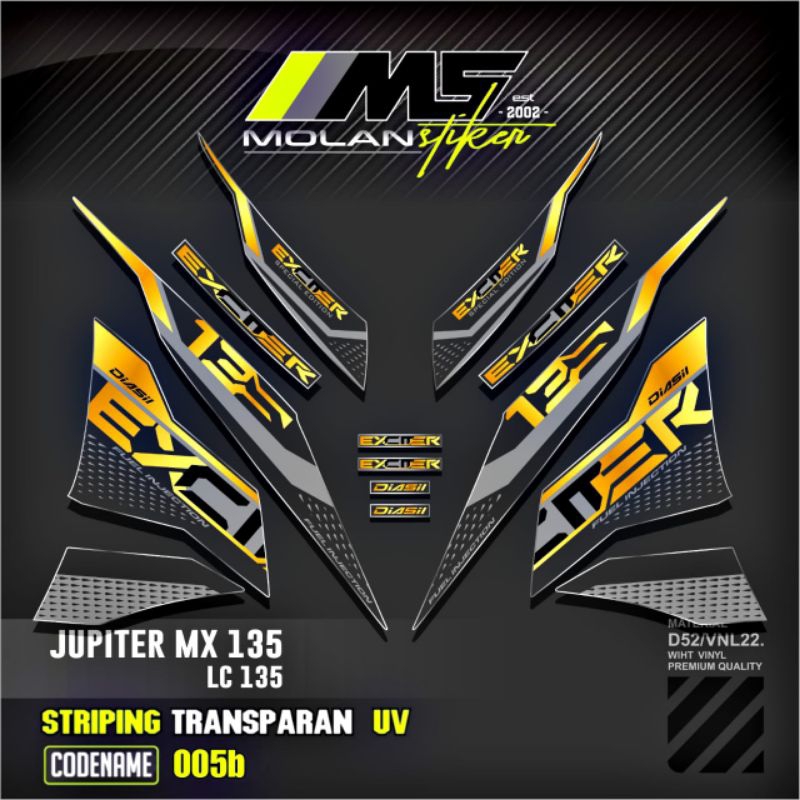 Jual Decal Sticker Striping Variasi Transparan Uv Jupiter Mx 135 New ...