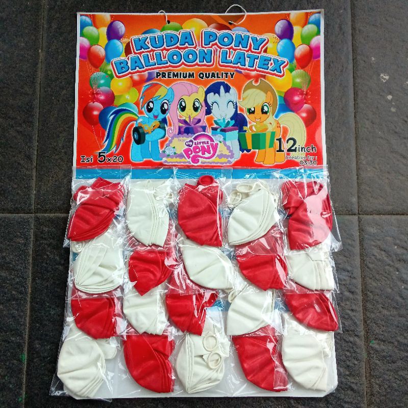 Jual Balon Latex Metalik Merah Putih Polos 12 Inch ( Lembar isi 100 Pcs ...