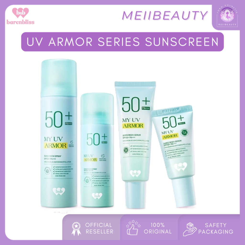 Jual BNB Barenbliss My UV Armor Sunscreen Spray & tube SPF 50+ PA ...