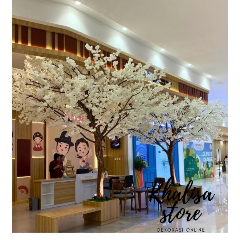 Jual pohon artificial sakura jepang cherry blossom bunga putih tinggi 3 ...