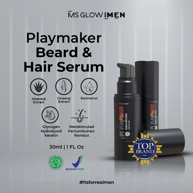 Jual Ms Glow Men Playmaker Beard and Hair Serum Rambut | Shopee Indonesia