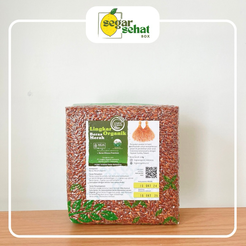 Jual BERAS MERAH ORGANIK 1KG - LINGKAR ORGANIK | Shopee Indonesia