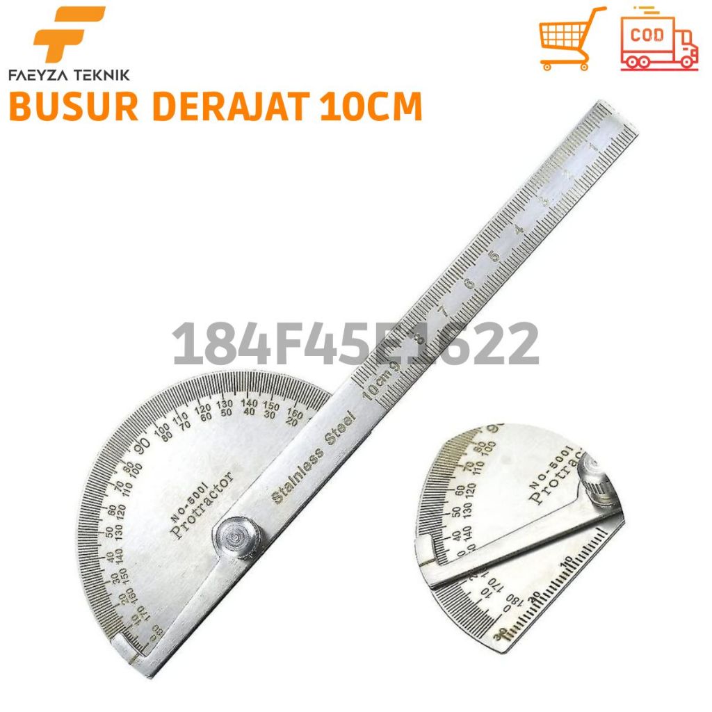 Jual Busur Derajat 180 Dengan Penggaris 10cm Protactor Alat Ukur Sudut ...