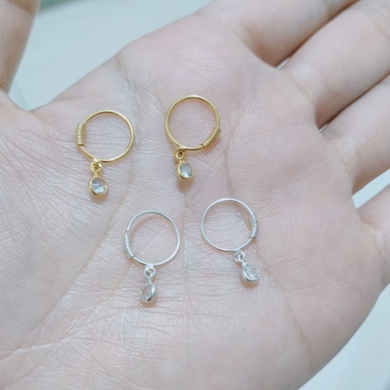 Jual ANTING BAYI & ANAK GANTUNG MATA 1 PERAK ASLI 925 LAPIS EMAS | Shopee Indonesia