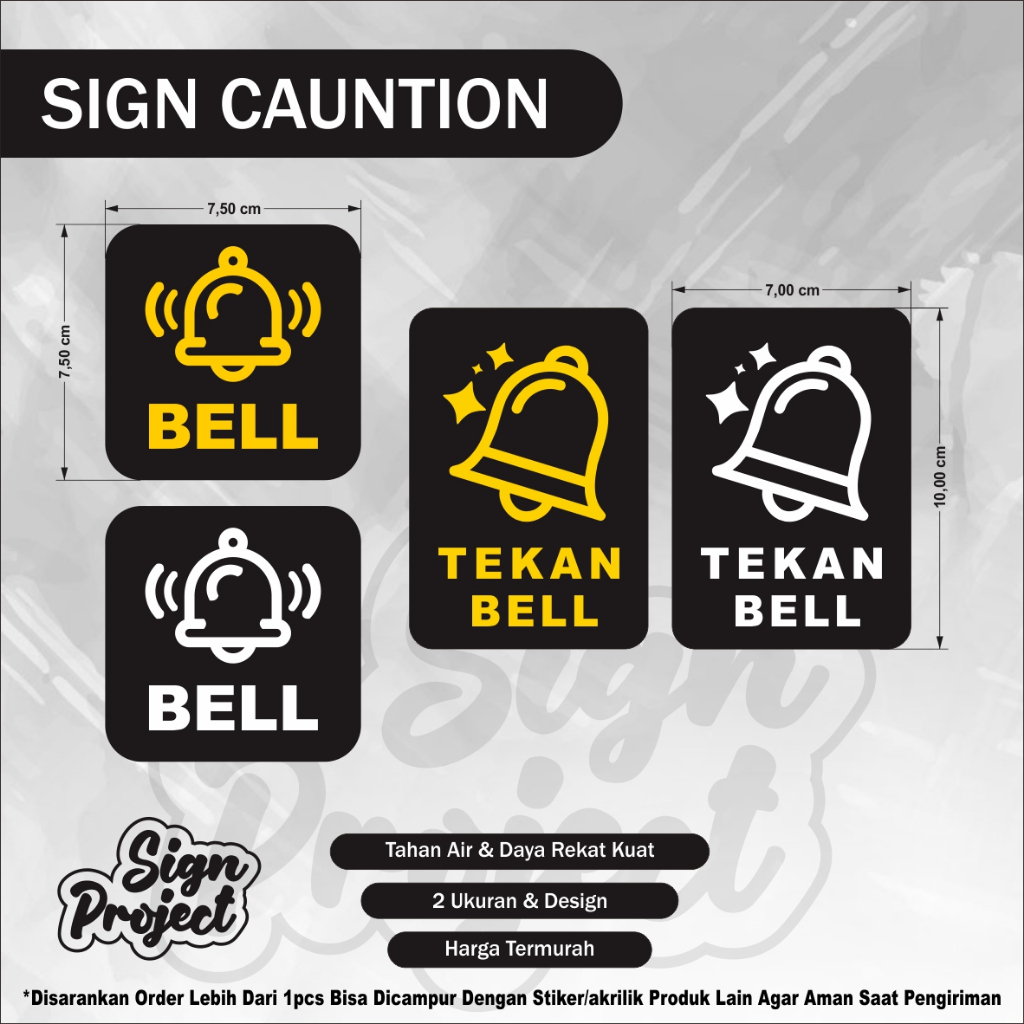 Jual STIKER VINYL PENUNJUK ARAH POSISI BELL STIKER BELL | STIKER BEL ...