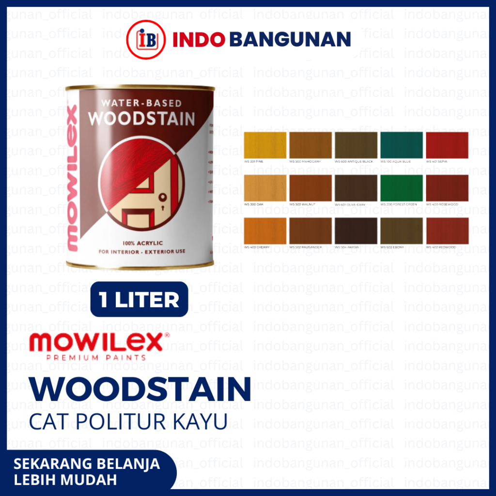 Jual CAT MURAH POLITUR KAYU MOWILEX WOODSTAIN 1LT | Shopee Indonesia