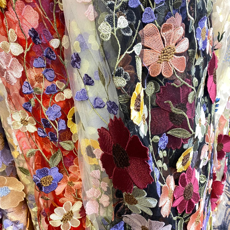 Jual Tulle Garden Floral 3D 0.5M – Bella Donna Textile Kain Bunga ...