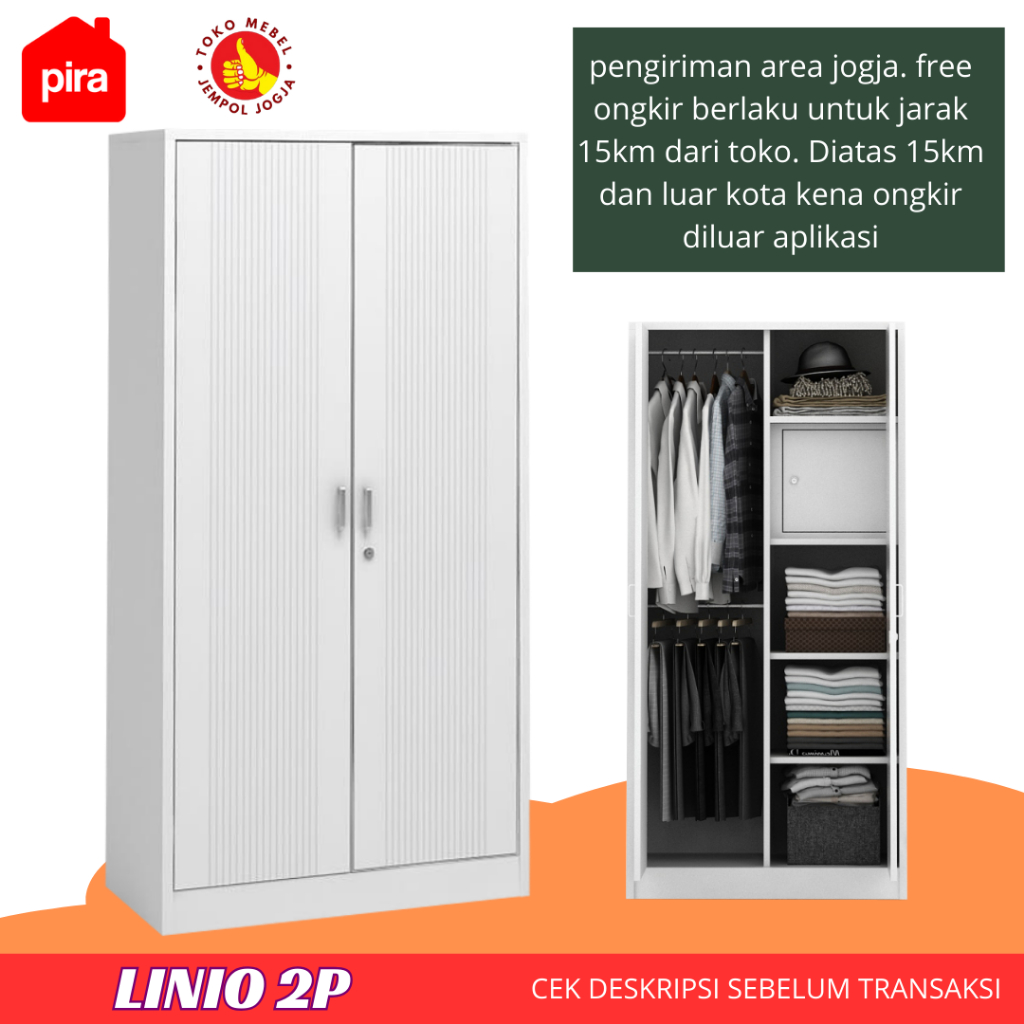 Jual Almari besi 2 pintu LINIO 2P PIRA | Shopee Indonesia