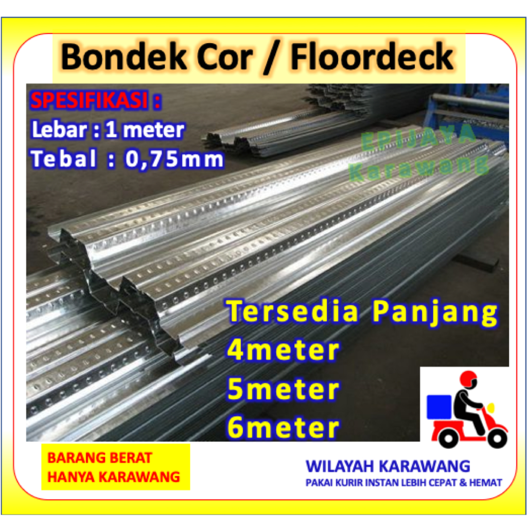 Jual Bondek cor 0,75 panjang 3meter - 6meter | Shopee Indonesia