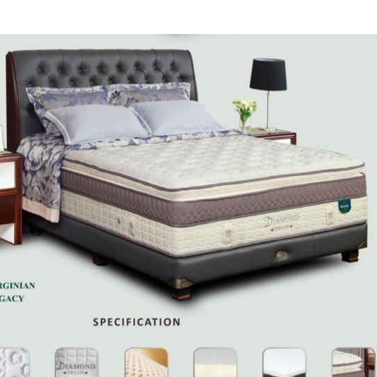 Jual Guhdo Springbed Diamond Dream Latex Divan Legacy Sandaran