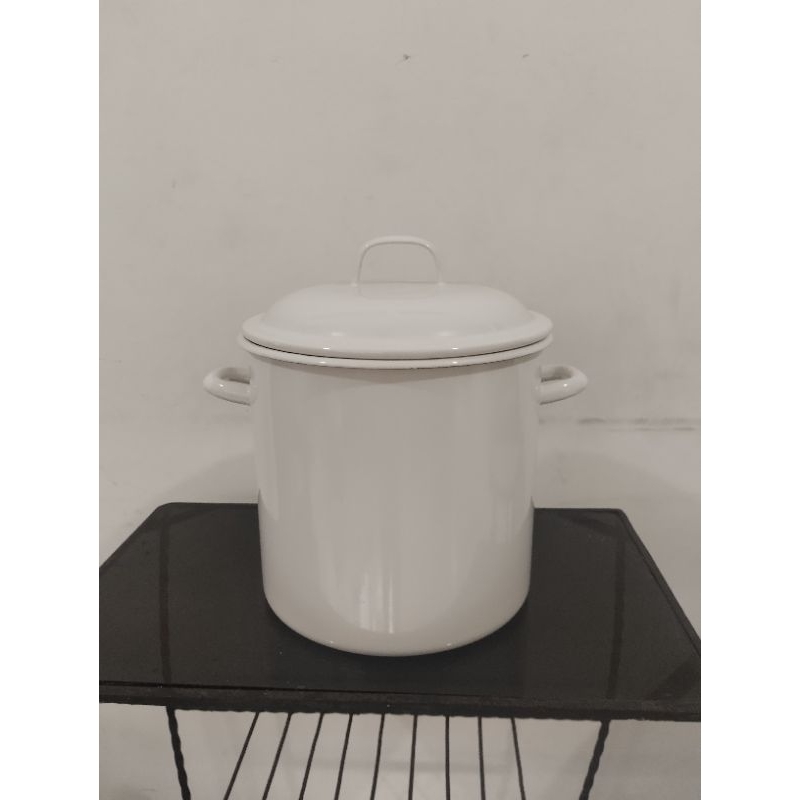 Jual Panci enamel putih tulang 20 cm / panci stokpot putih tulang ...