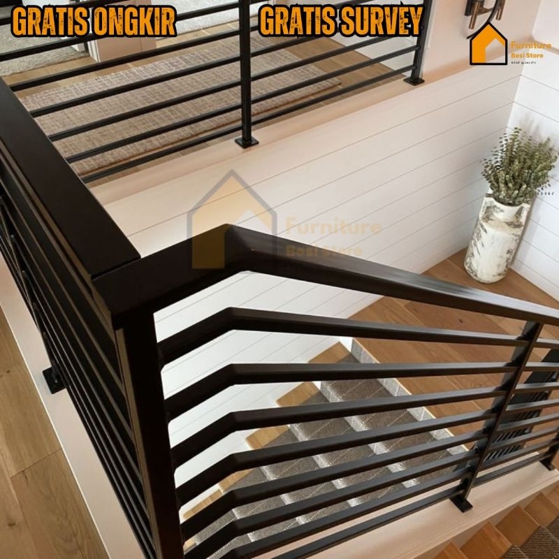Jual railing tangga / railing tangga minimalis / reling tangga besi ...