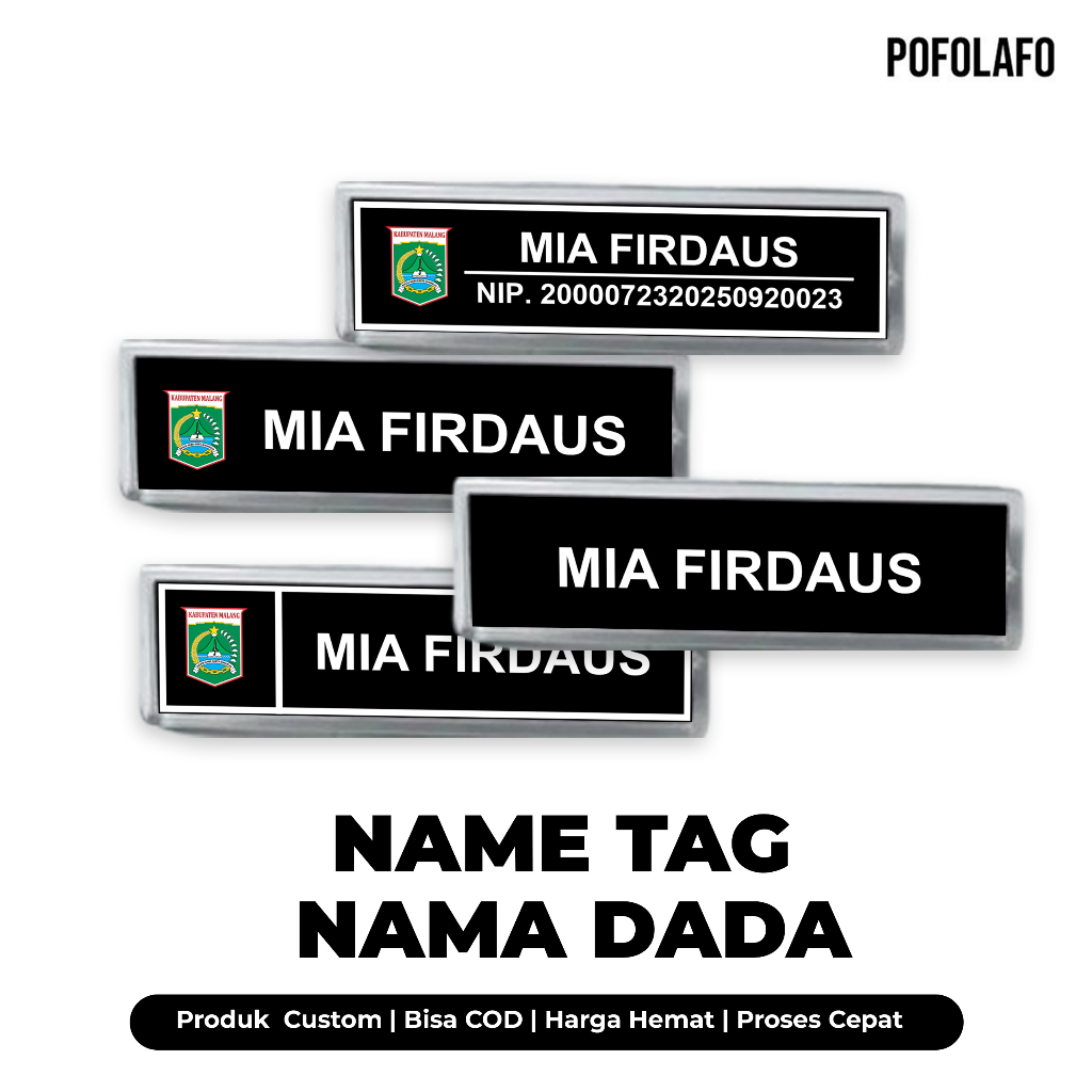 Jual PAPAN NAMA DADA NAME TAG / PIN NAMA CUSTOM Name Tag / Papan Nama ...