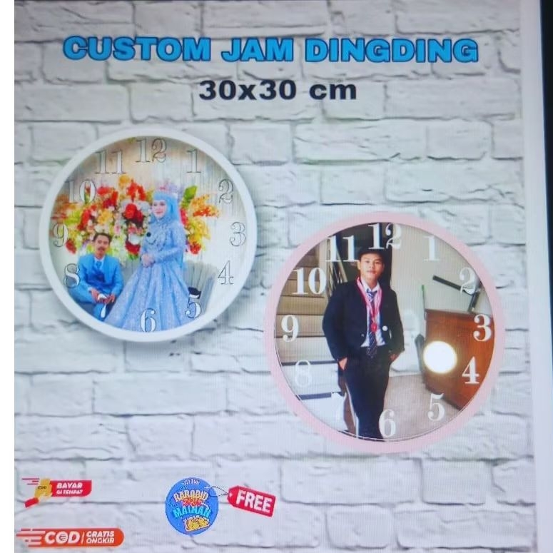Jual JAM DINGDING HIASAN/CUSTOM POTO PERNIKAHAN /WISUDA/SEKOLAH DLL ...