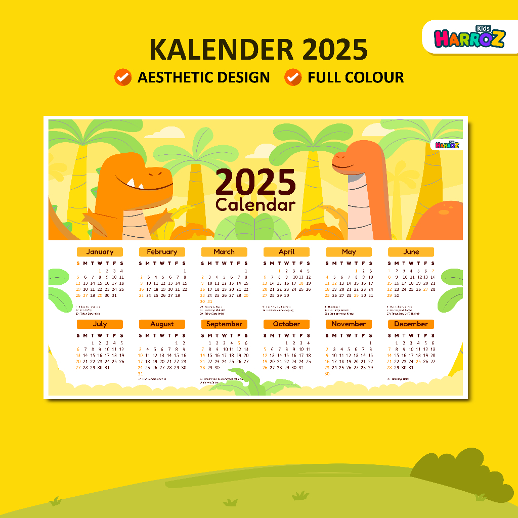 Jual Kalender Anak Tahun 2025 Aesthetic Kalender Dinding Kalender ...