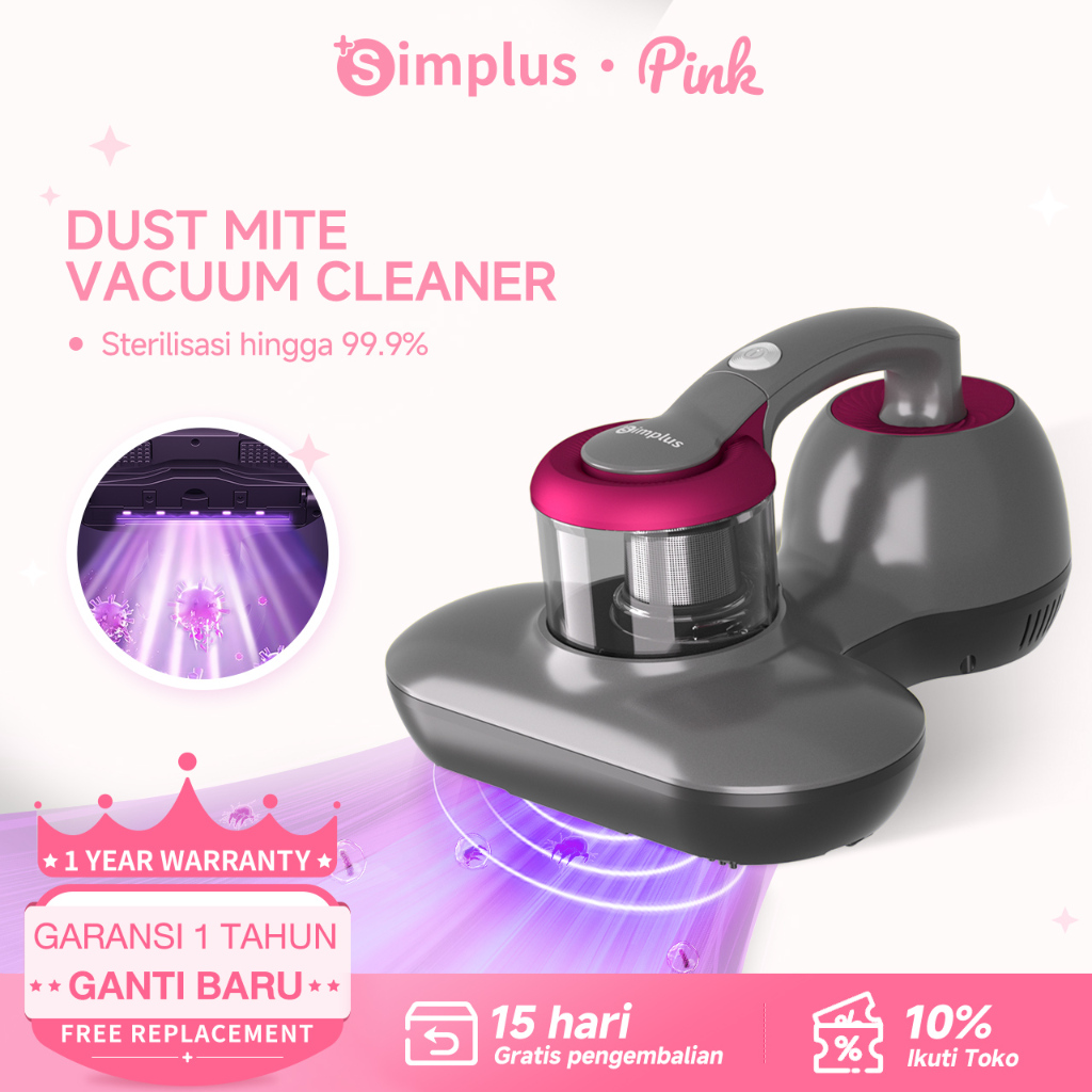 Jual Simplus Mite Vacuum Cleaner 10000 kali/menit 2 bantalan 14000Pa | Shopee Indonesia