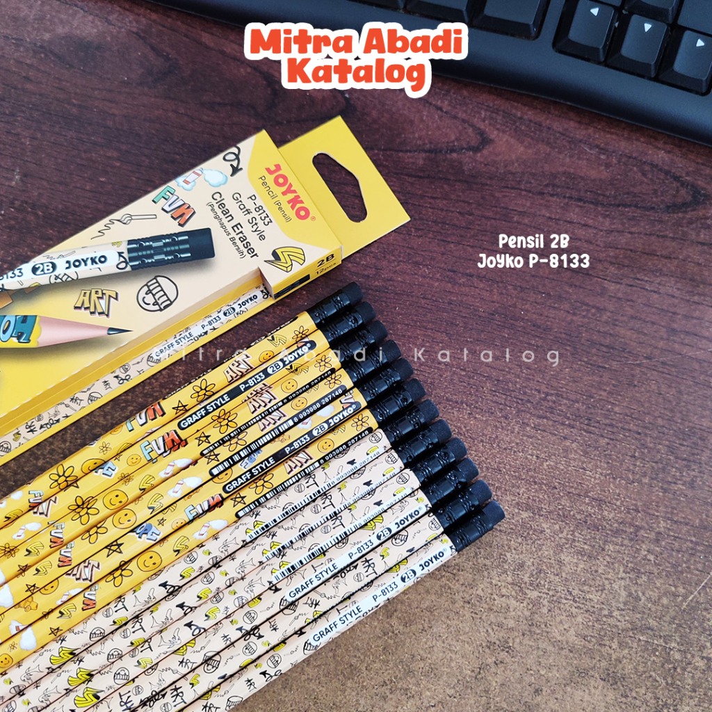 Jual (12 PCS) PENSIL 2B JOYKO P-8133 GRAFF STYLE / p8133 1 pack pak ...