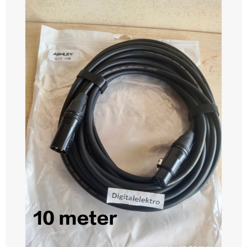 Jual Kabel xlr ashley 10 meter original full ashley xlr male to xlr ...
