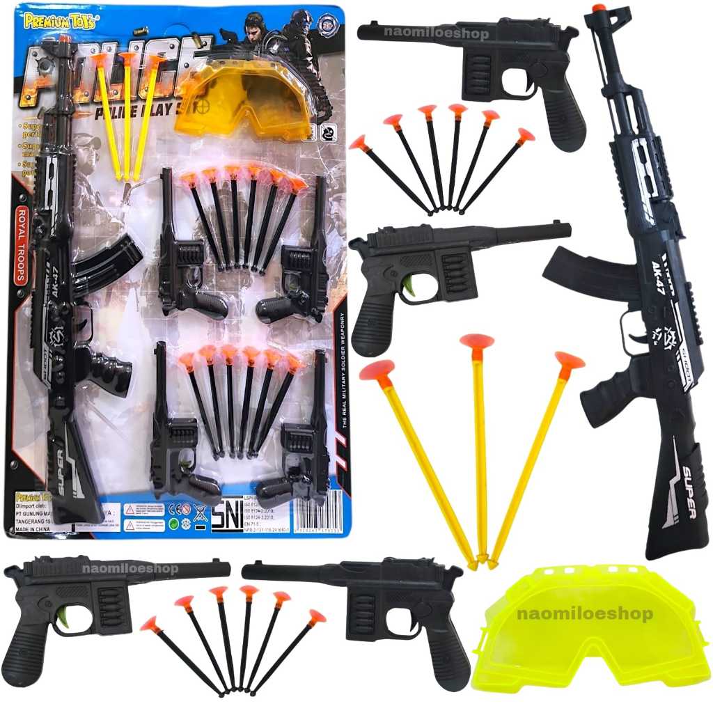 Jual Paket 5 pistol mainan pistol mainan tembakan plastik karet MAINAN ...