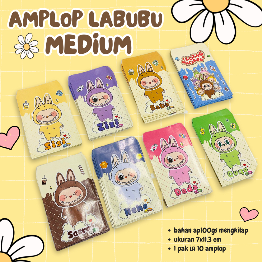 Jual Amplop Medium Labubu | isi 10 biji | Shopee Indonesia