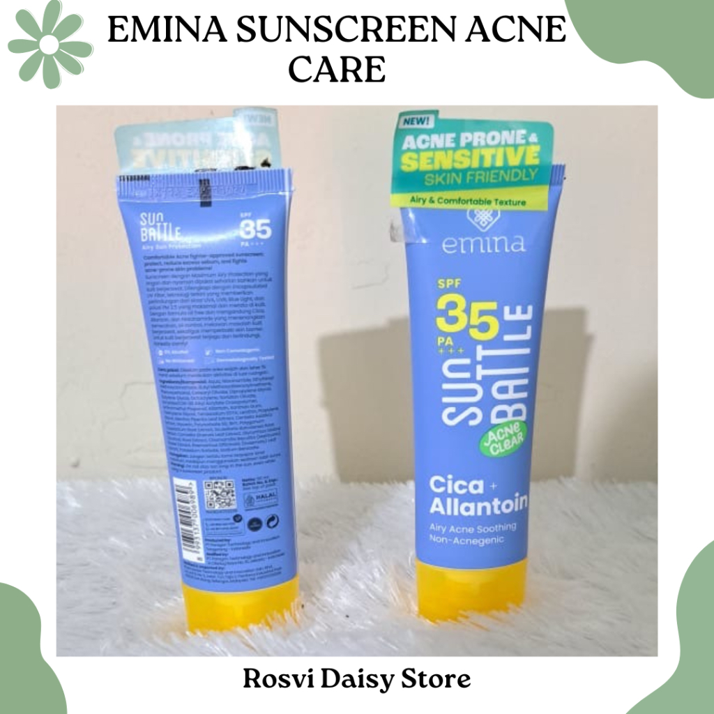 Jual [READY] NEW! EMINA SUN BATTLE SPF35 PA+++ ACNE CLEAR CICA ...
