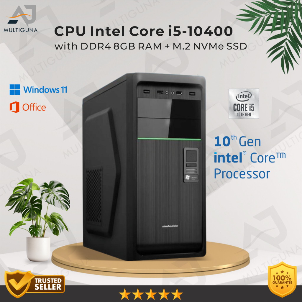 Jual CPU PC Komputer Intel Core i5-10400 Gen-10 RAM 8GB SSD Rakitan Office | Shopee Indonesia