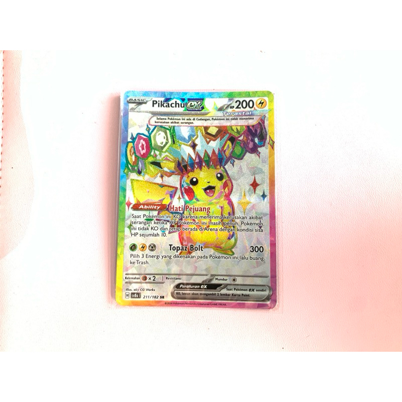 Jual POKEMON TCG TRADING CARD SUPER RARE Pikachu EX SR Terastal Pokemon Kilat Rasi sv8s ...