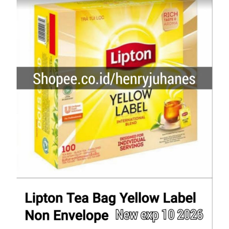 Jual lipton yellow label black tea non envelop isi 100 sheets @2 gr tea ...