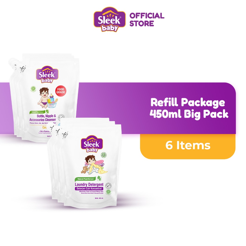 Jual Sleek Baby Refill Package 450ml Big Pack | Shopee Indonesia