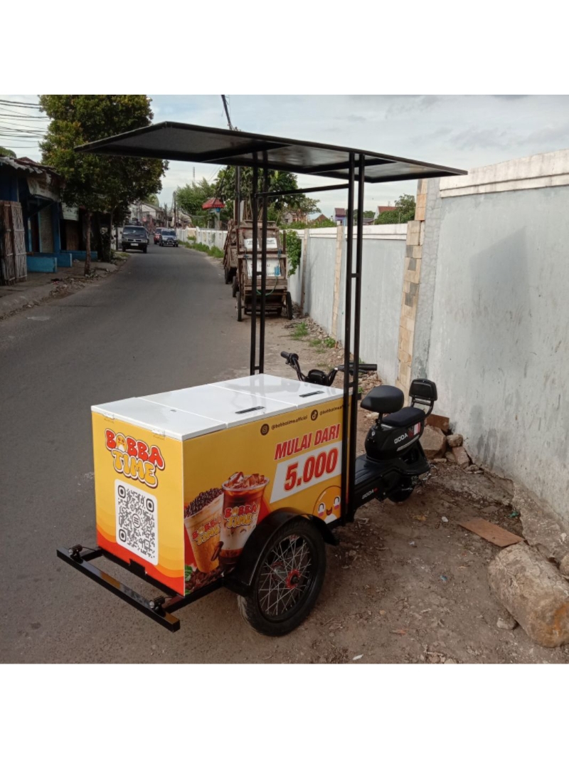 Jual GEROBAK ES KOPI KEKINIAN SEPEDA LISTRIK KANOPI 3 SEKAT UK ...