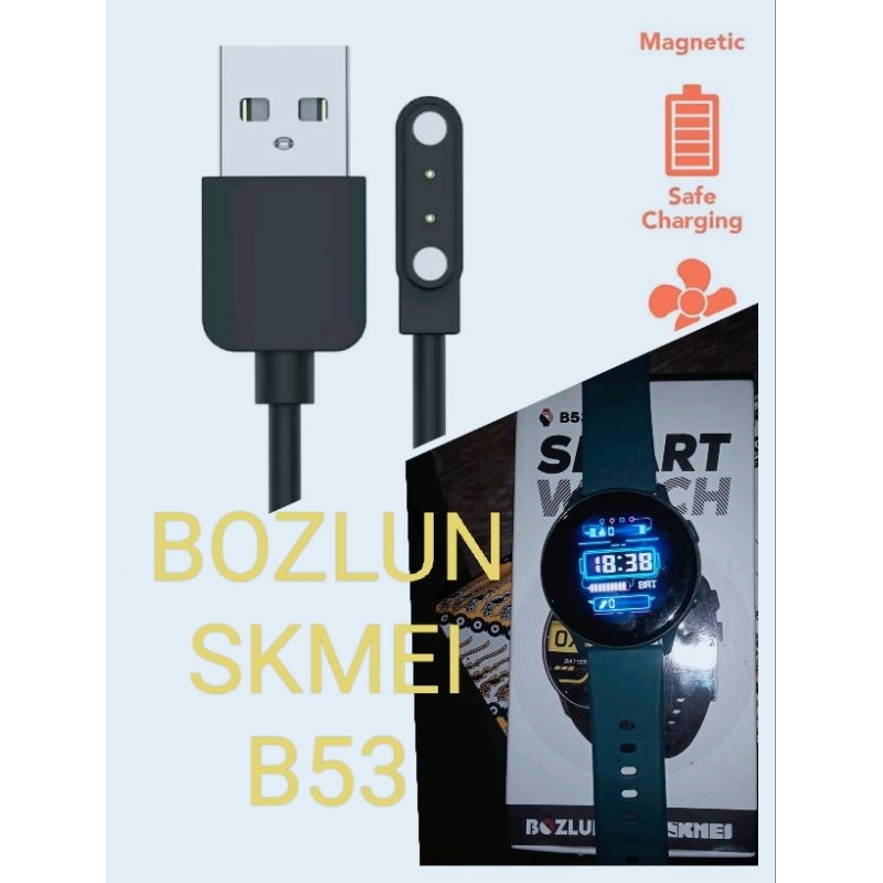 Jual Bozlun B53 Smart Watch Kabel Charger Smartwatch Bozlun B53 Magnetic 2 Pin | Shopee Indonesia