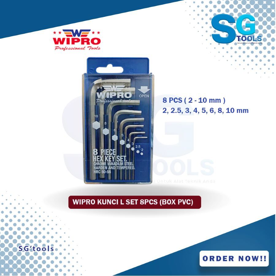 Jual Wipro Kunci L Set 8 Pcs Wipro PS-317 (Biru) | Shopee Indonesia