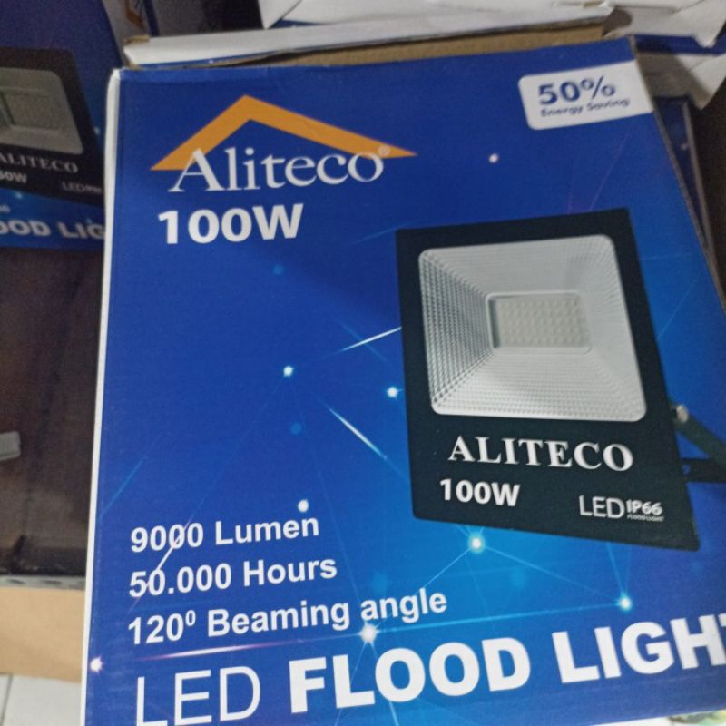 Jual kap lampu sorot/lampu tembak 100 watt ALITECO cahaya putih | Shopee Indonesia