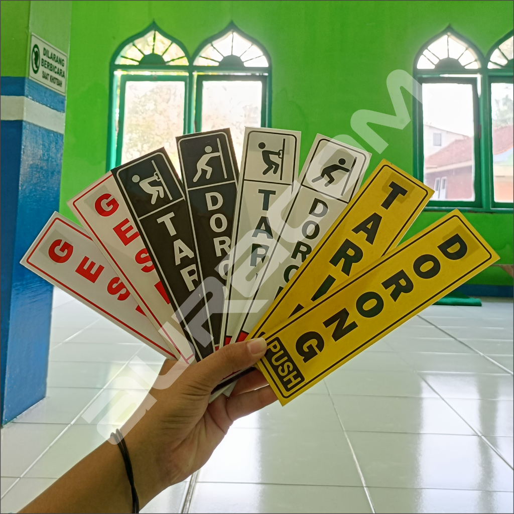 Jual Sticker Waterproof Pintu TARIK, DORONG, GESER, PUSH, PULL, Ukuran ...