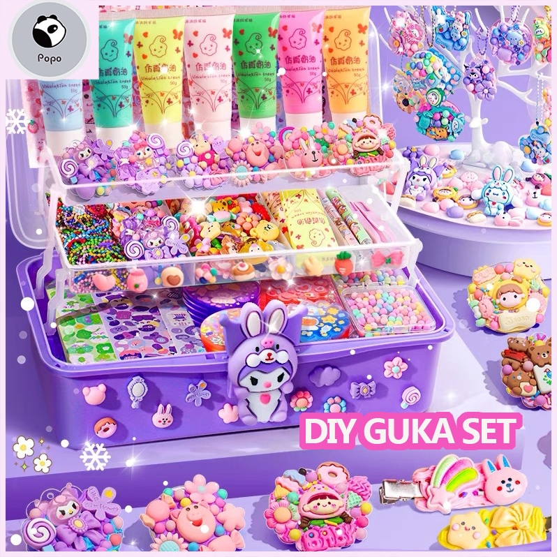 Jual POPO DIY Guka Set Gantungan Kunci Akrilik DIY Keychain Set Kartu ...