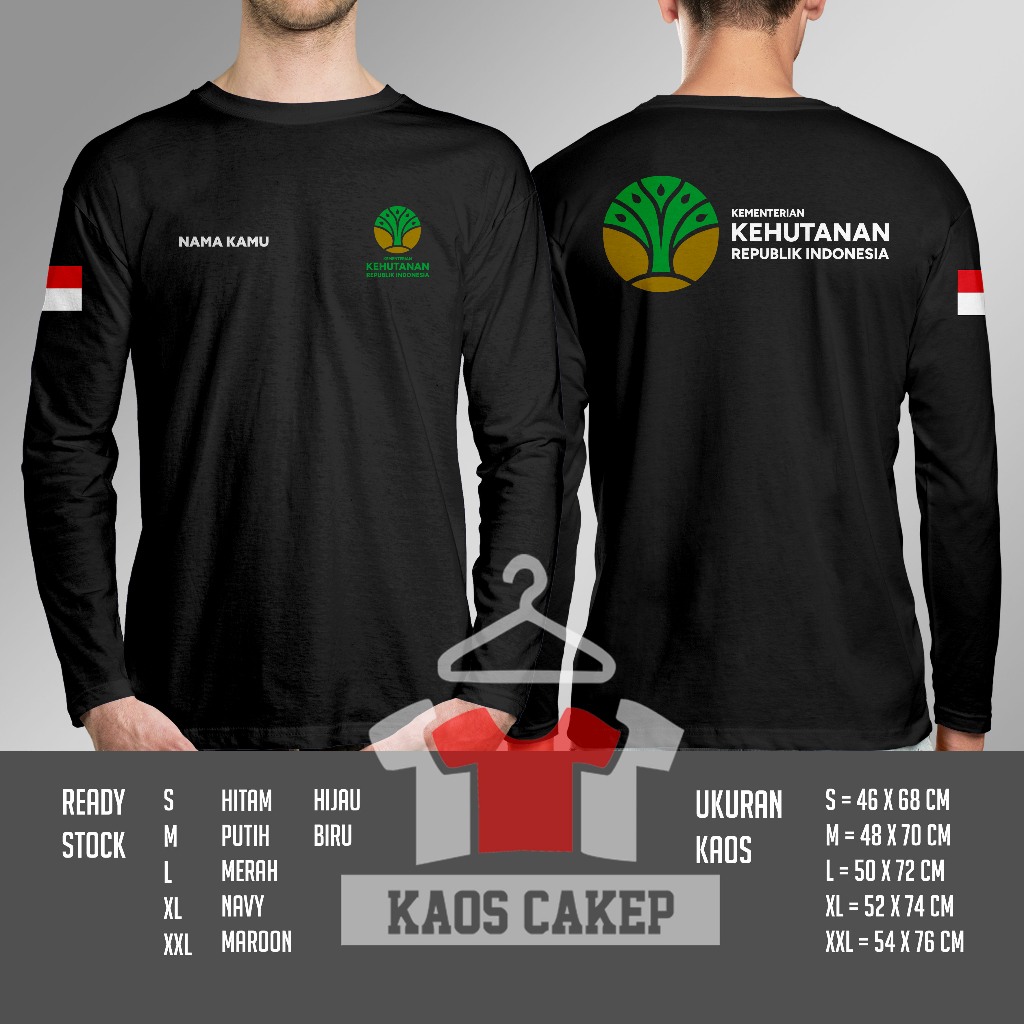 Jual Kaos Logo Kementerian Kehutanan Republik Indonesia Gratis Nama ...