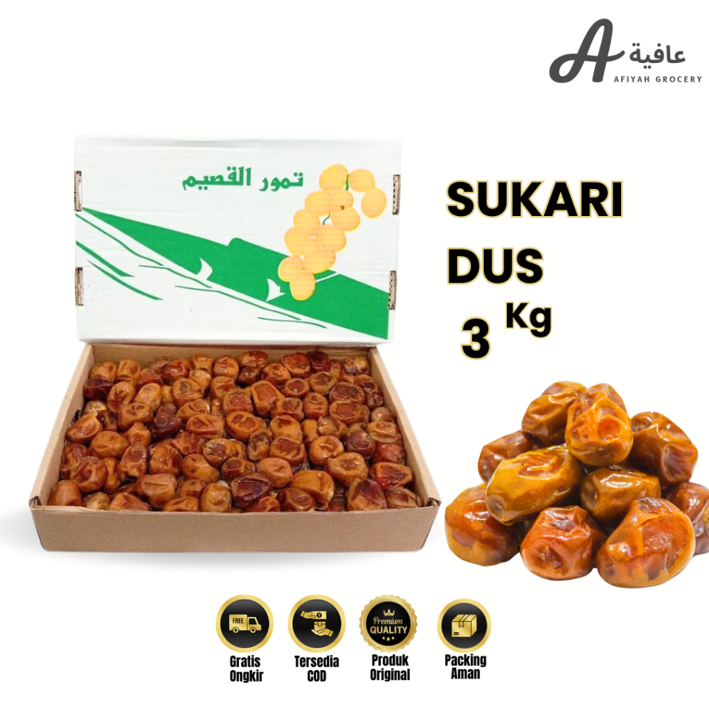 Jual Kurma Sukari 3kg Kurma Sukari Dus 3kg Sukari Basah Sukkari 3kg ...