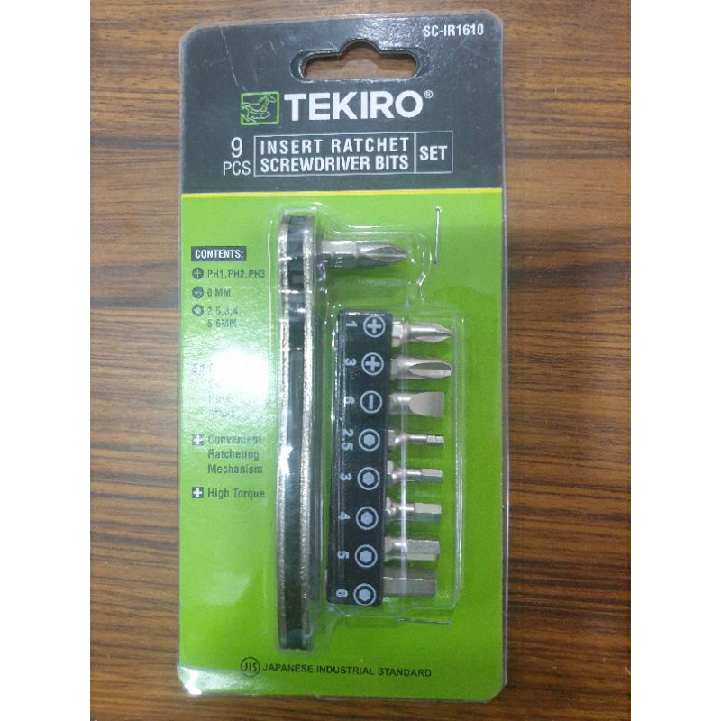 Jual TEKIRO INSERT RATCHET SCREWDRIVER BITS OBENG RATCHET SET 9PCS ...