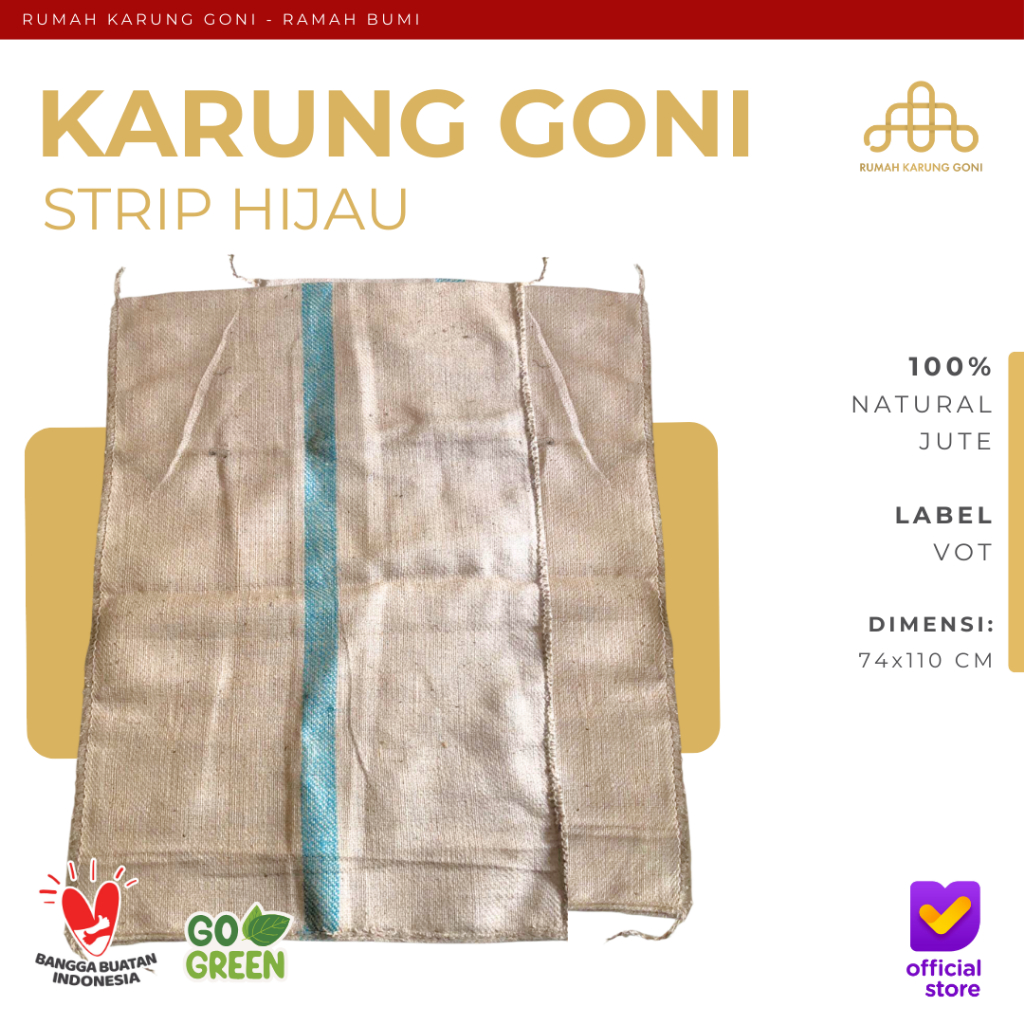 Jual Karung Goni Tebal Strip Ijo ukuran 100kg - Karung 17an | Shopee ...