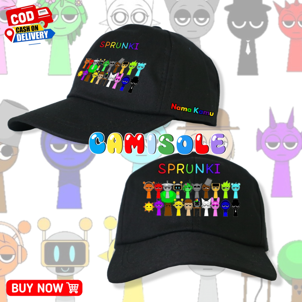 Jual Topi Baseball Anak Sprunki Incredibox karakter gratis cetak nama ...