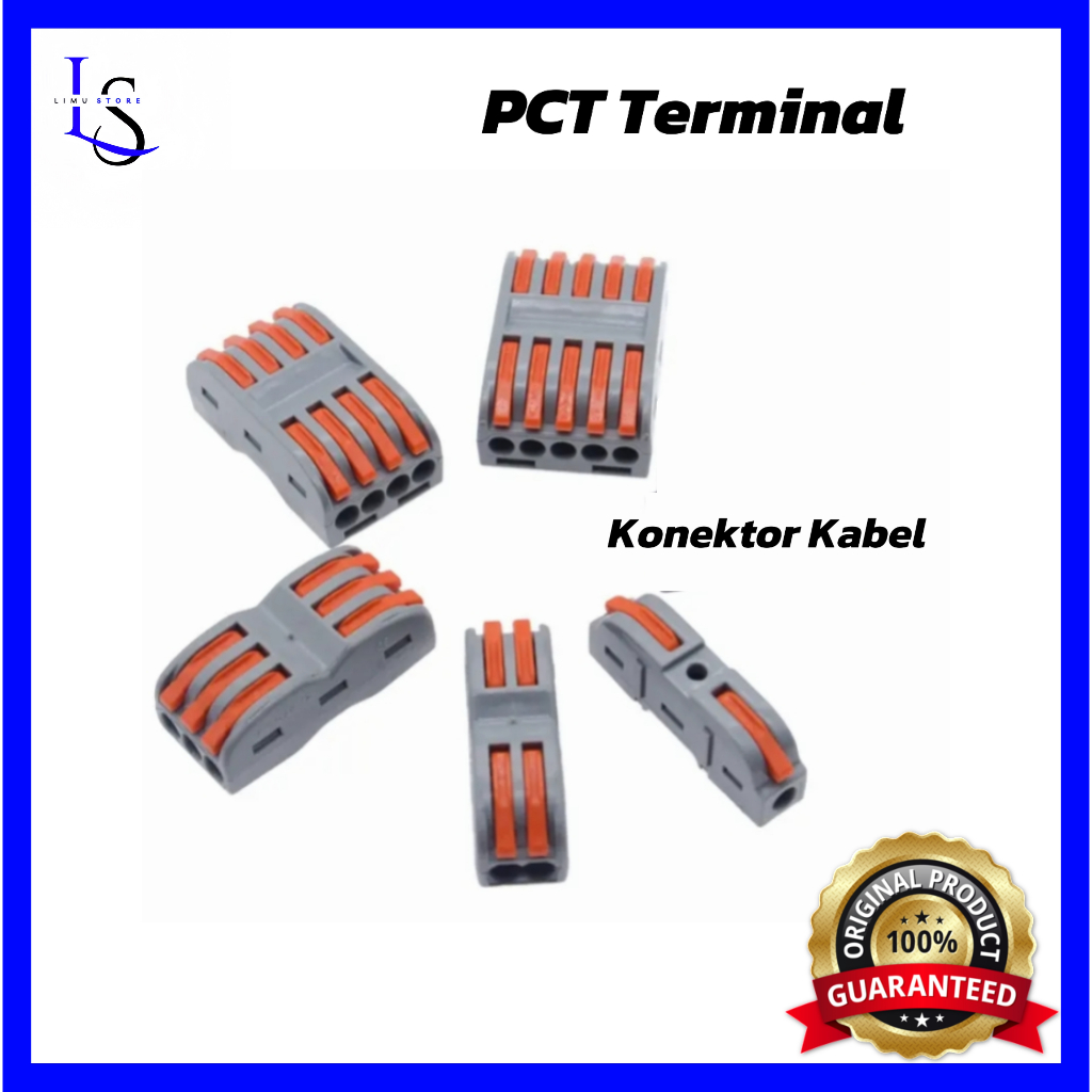 Jual Konektor Kabel PCT 221/222/223/224/225 Pin Terminal Wago Penghubung Kabel Cage Lamp ...