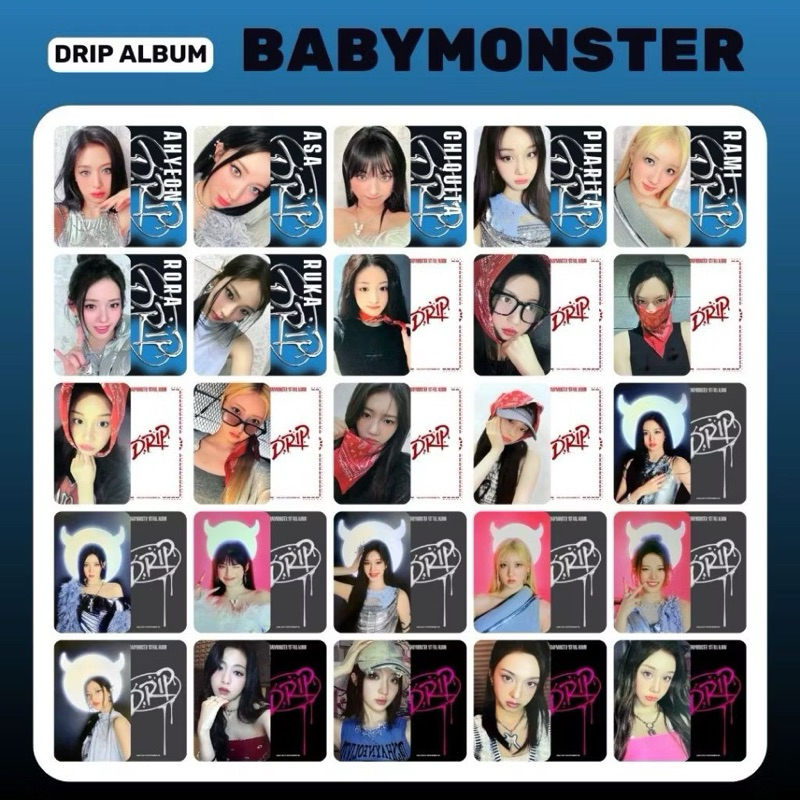 Jual Photocard PC babymonster isi 25pcs baby monster drip bandana zip lock babymons7er album ...