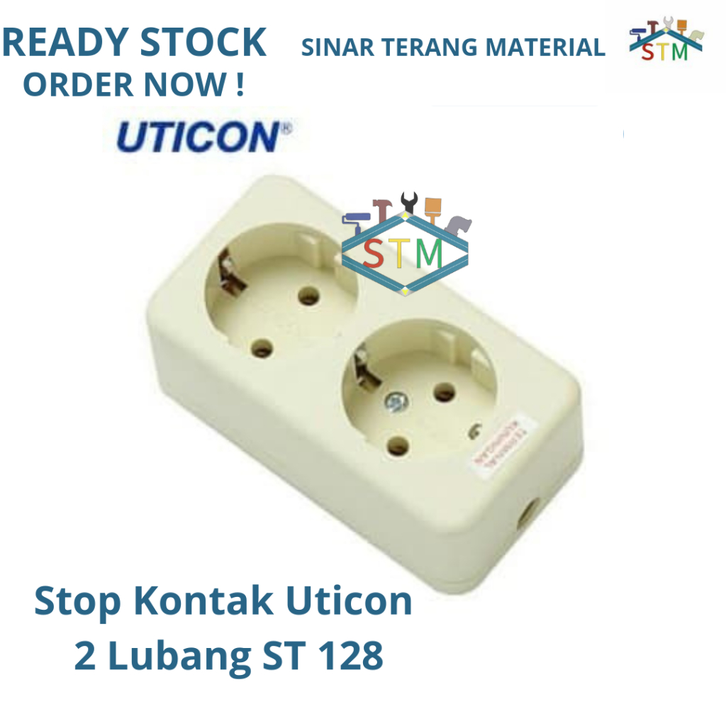 Jual Uticon Stop Kontak Terminal Kuningan 2 Lubang - ST-128 | Shopee ...