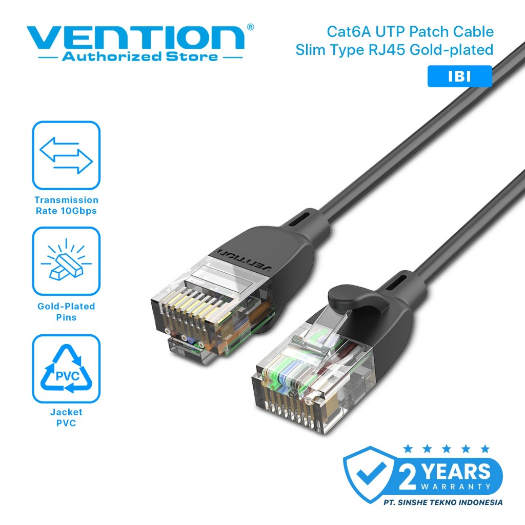 Jual Vention Kabel Lan Ethernet Cat 6a RJ45 Gigabit LAN UTP 10Gbps IBI ...