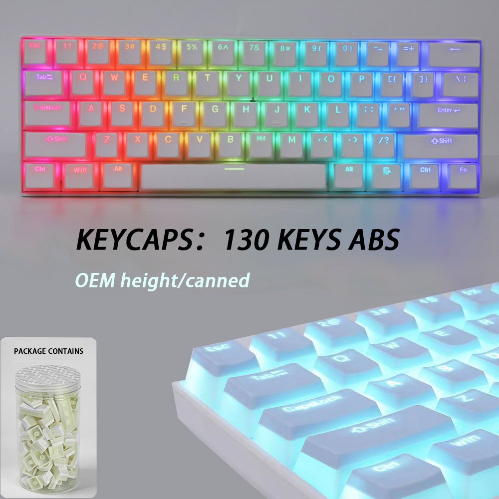 Jual ZIFRIEND ABS Pudding Keycap OEM hight 130 Key keycaps for ...