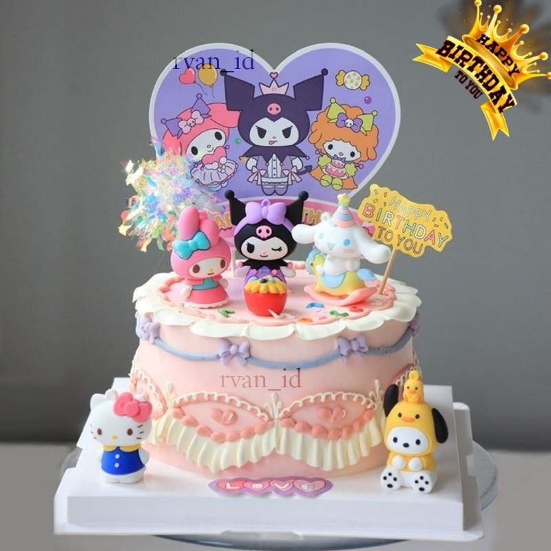 Jual LENGKAP Set TOPPER Sanrio - Topper Kue Ulang Tahun - Topper Cake ...