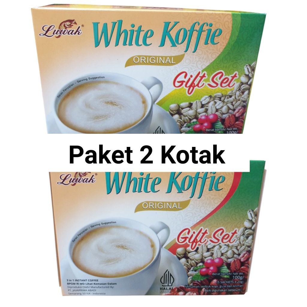 Jual PAKET 2 KOTAK KOPI LUWAK WHITE KOFFIE ORIGINAL GIFT SET 5x20gr ...
