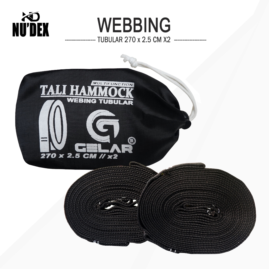 Jual webbing tubular sepasang 270x2.5cm tali hammock multifungsi matt ...