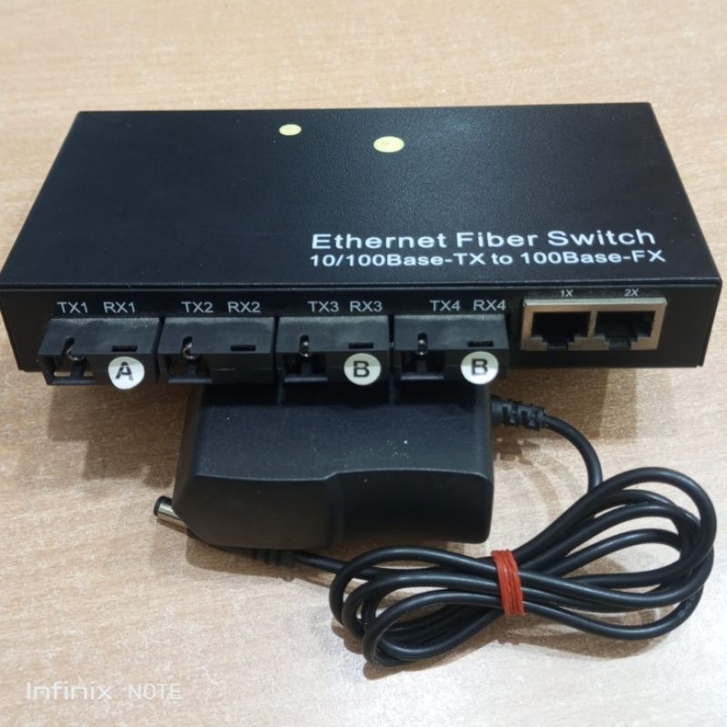 Jual Ethernet Fiber Switch 10/100Base-TX to 100Base-FX FT-SM-4F2E-A/B ...